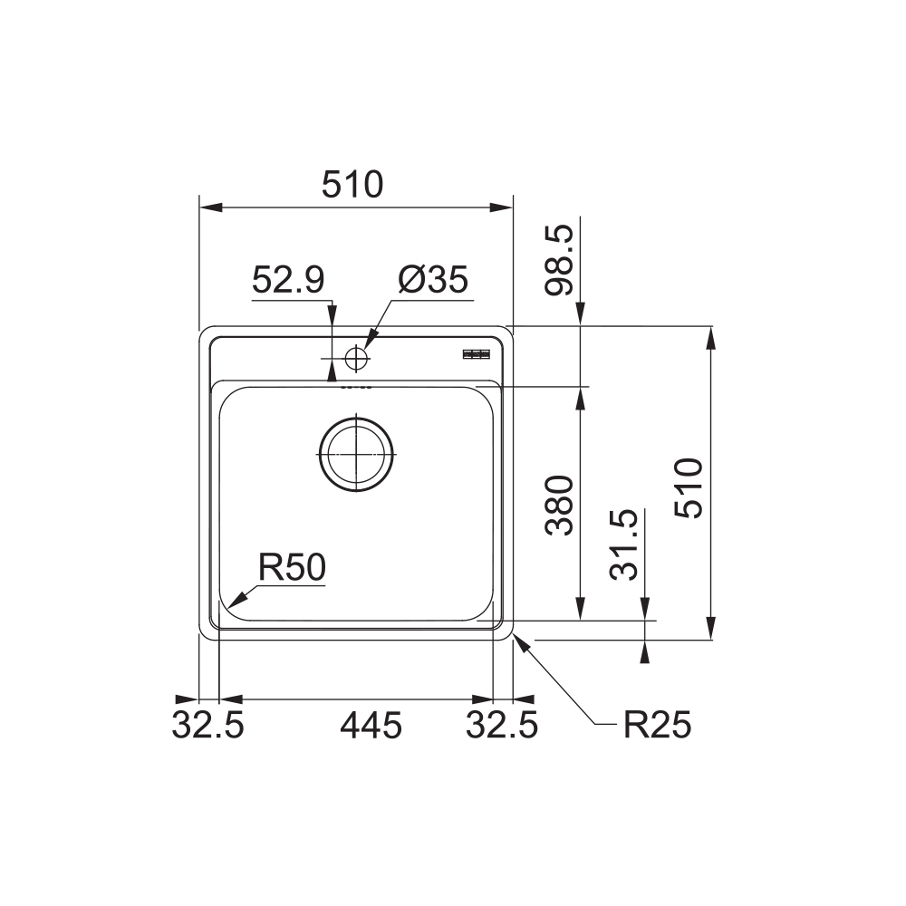 Franke sudopera Bell - BCX 610-51 101.0622.893