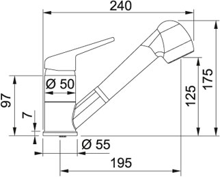 Franke slavina Novara Plus Doccia 115.0347.111