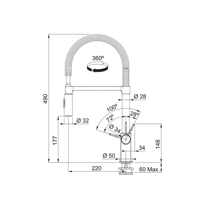 Franke slavina Fox Pro Doccia 115.0486.993