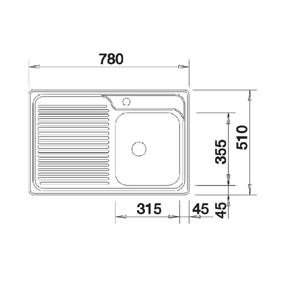 Blanco sudopera Classic 40 S Desno 511124