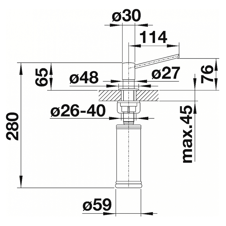 Blanco dozer Torre Inox Look 512594