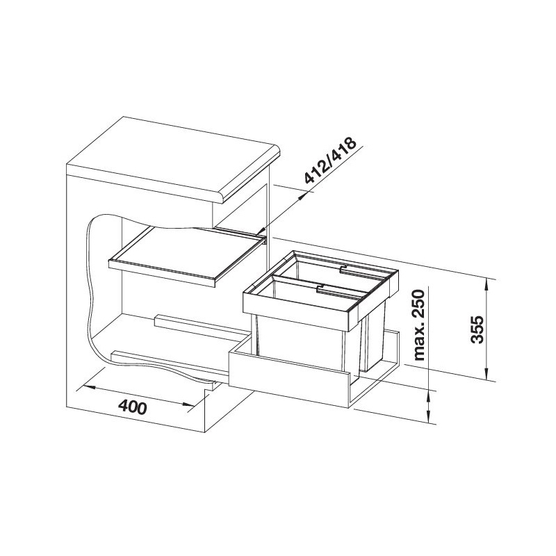 Blanco sistem za otpad SELECT FLEXON II 45/2 521468