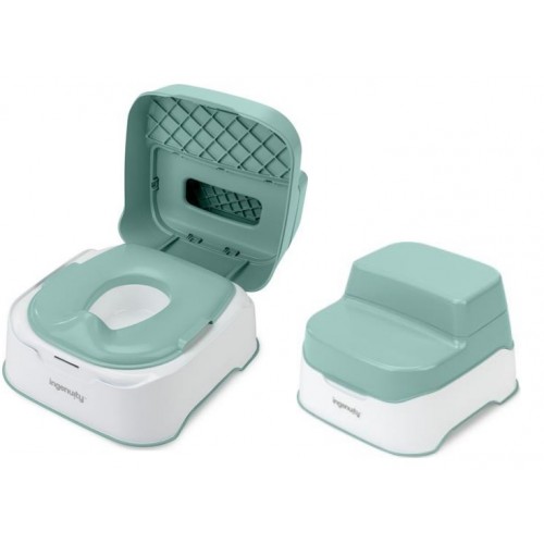 Kids ii ingenuity 3-u-1 sistem - nosa potty/steper/adapter - white/mint 12m+ SKU17143