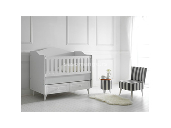 Belis Krevetac za bebe 120x60cm sa 2 fioke Siena Beli TR-6263B