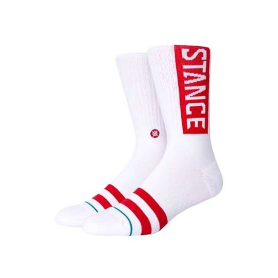 STANCE OG LOGO CREW SOCKS 'WHITE/RED'