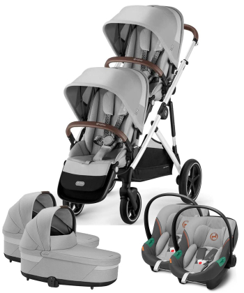 Cybex Gazelle S kolica za blizance 3 u 1 sa Aton S2 i-Size auto sedištem - Lava Grey