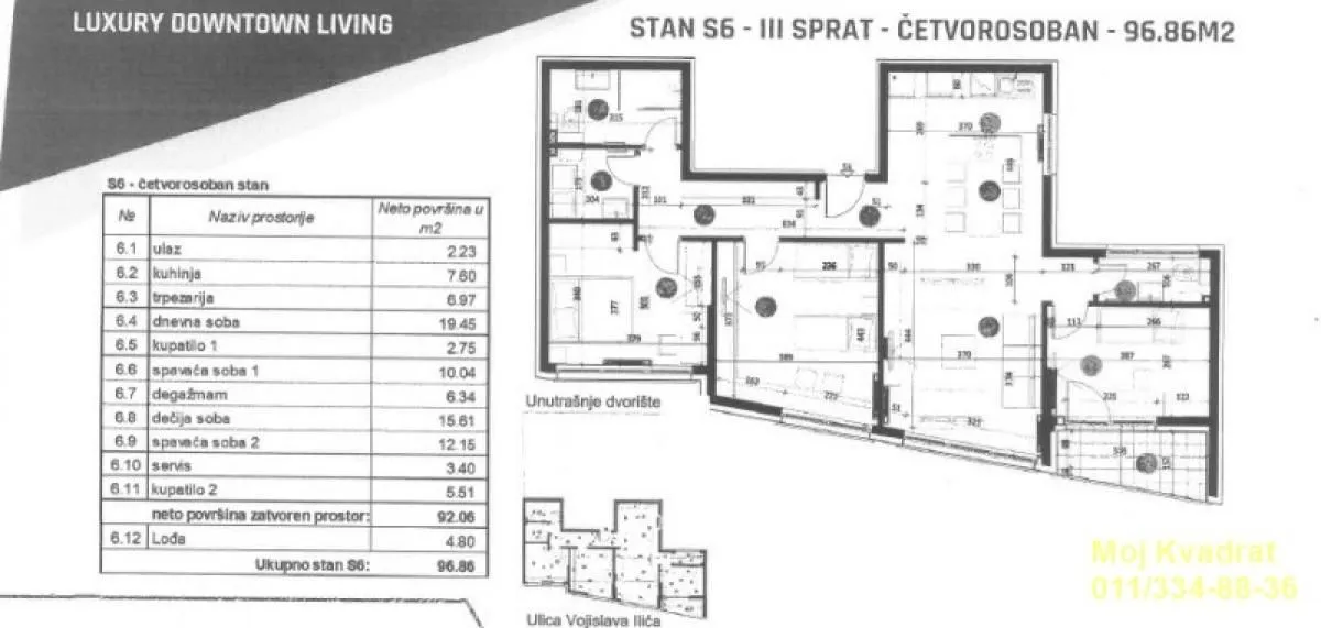 Prodaja, četvorosoban stan, 97m2, Crveni Krst, Beograd