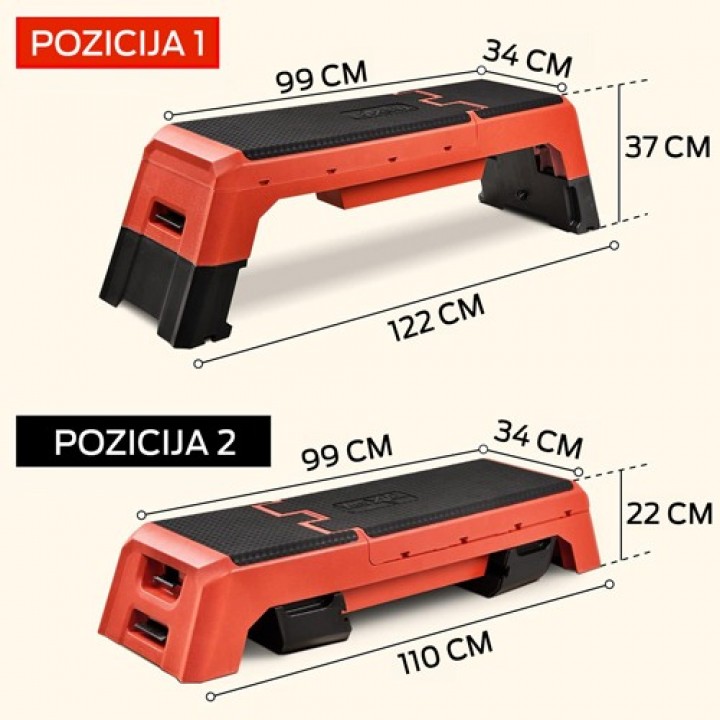 PREMIUM PNEUMATSKI STEPER ZA AEROBIK - YES4ALL PNEUMATSKA MULTIFUNKCIONALNA PLATFORMA