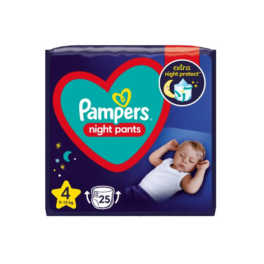 Pampers® PANTS Night 4 Noćne Gaćice 9-15 kg 25 Komada