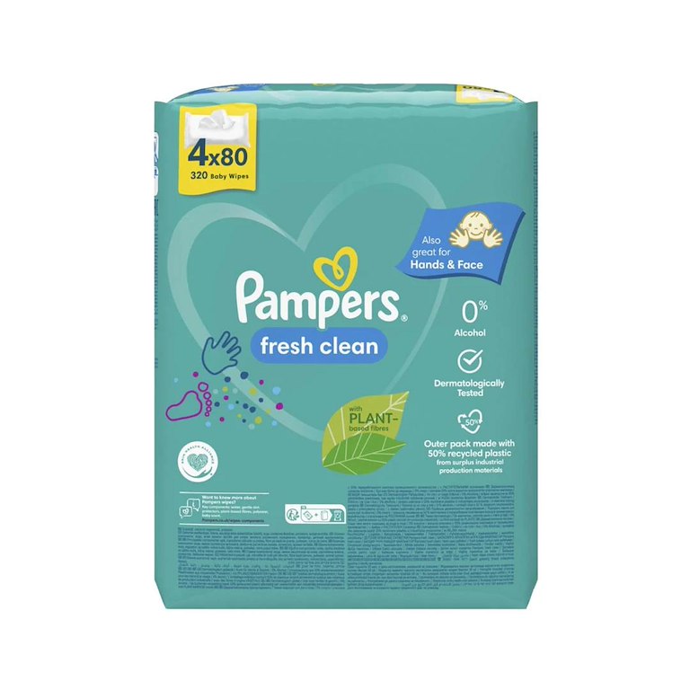 Pampers® Vlažne Maramice Fresh Clean 4x80 PROMO PAKOVANJE