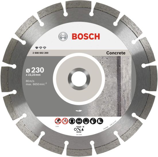 Bosch dijamantska rezna ploča za beton Standard for Concrete 230 x 22,23 x 2,3 x 10 mm pakovanje od 10 komada - 2608603243
