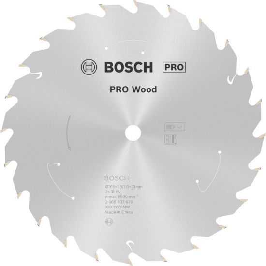 Bosch PRO Wood list za akumulatorsku kružnu testeru 165x1.5x10 mm 24z ATB max 9.500 o/min (2608837679)