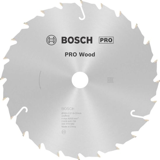 Bosch PRO Wood list kružne testere 190x2.4x20 mm 24z ATB/FT max 8.000 o/min (2608640799)