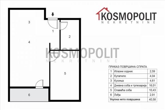 Beograd, Mirijevo, Stan, 1.5, 40m2