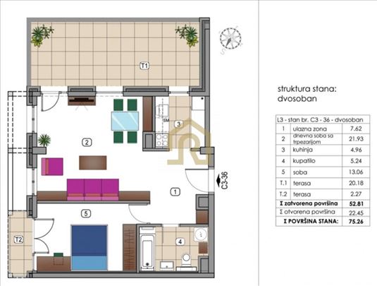 Prodaja, stan, Airport City, 75m2, Id1284