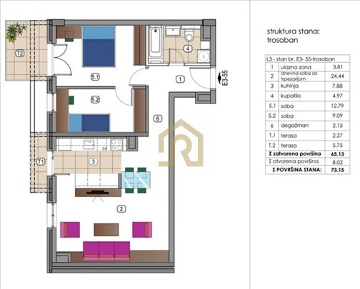 Prodaja, stan, Airport City, 73m2, Id1281