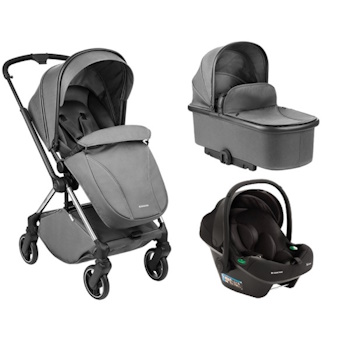 Kikka Boo kolica Lanah 3u1 premium set sa autosedištem I-Trail I-size i tvrdom korpom Grey