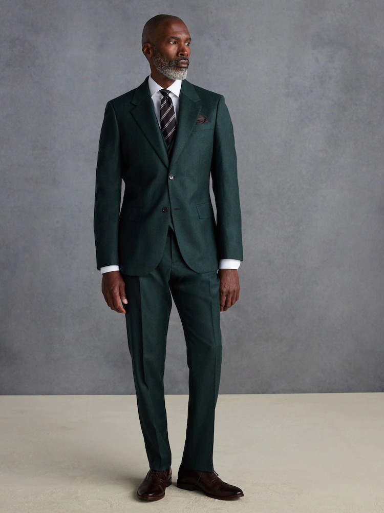 Green Signature Zignone Flannel Suit Trousers