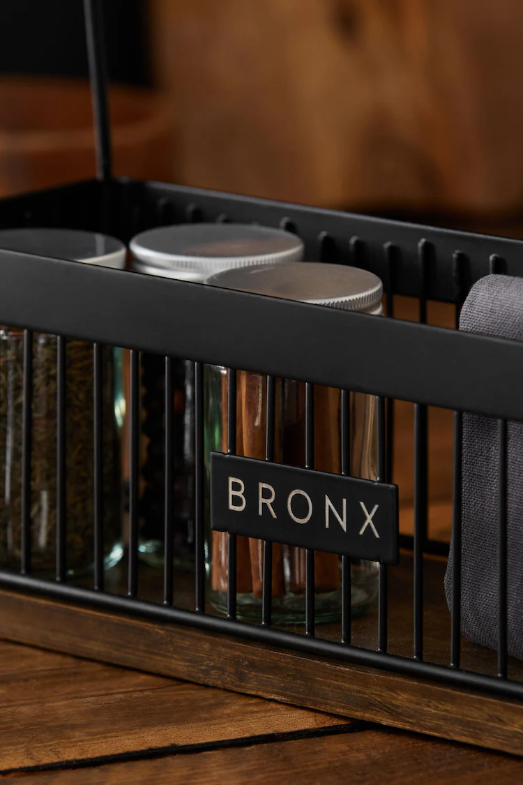 Black Bronx Kitchen Roll Holder Caddy