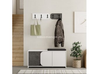 HANAH HOME Cipelarnik sa čivilukom Moni Shoe Cabinet Hanger White Grey