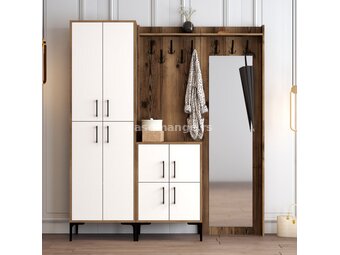 HANAH HOME Cipelarnik sa čivilukom Berlin ABC Walnut White