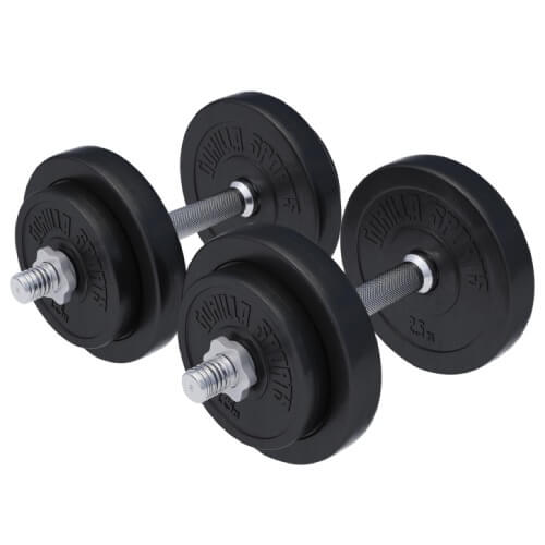 GORILLA SPORTS Set od dve podesive bučice 20 kg