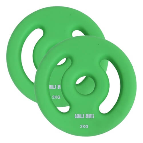 GORILLA SPORTS Set od 2 gumirana tega 30 mm 2 x 2 kg