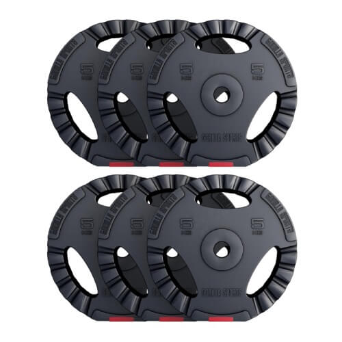 GORILLA SPORTS 6 x 5 kg Set plastičnih tegova sa rukohvatima