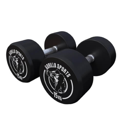 GORILLA SPORTS 2 x 15 kg Okrugle gumirane bučice