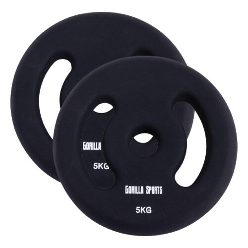 GORILLA SPORTS 2 x 5 kg Set od dva gumirana tega