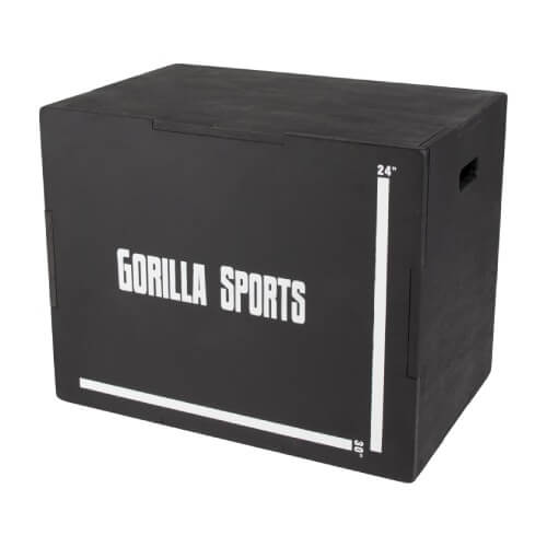 GORILLA SPORTS Crna Plyo Box Pliometrijska kutija za crossfit