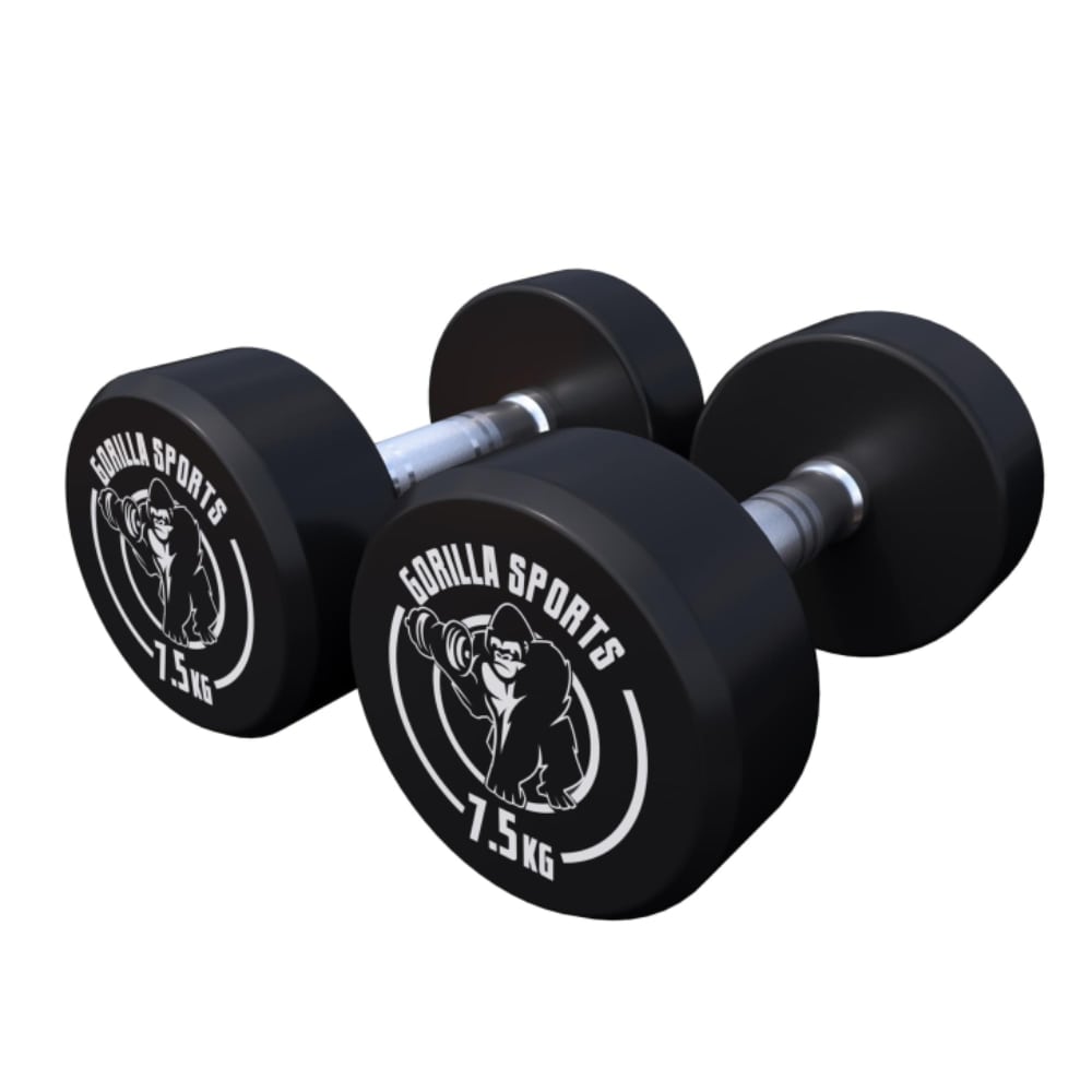 GORILLA SPORTS Okrugle gumirane bučice (2 x 7,5 kg)