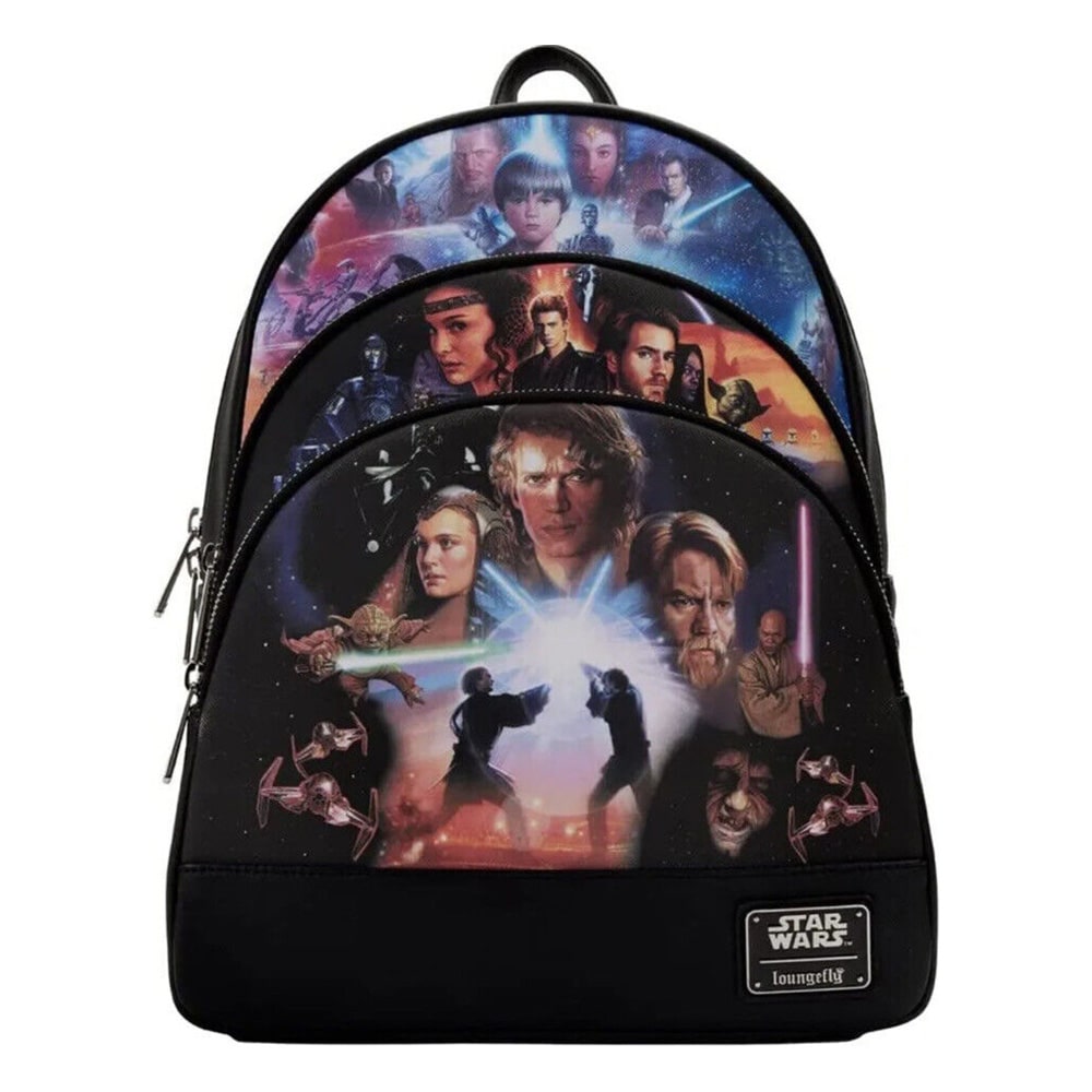 LOUNGEFLY Star Wars Trilogy 2 Triple Pocket Mini ranac