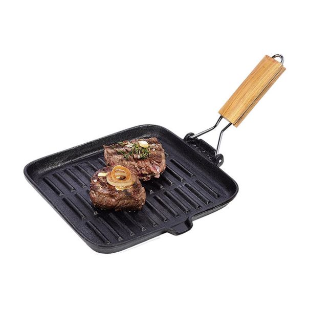 GASIKS Tiganj grill sa drvenom drškom 22x22 cm