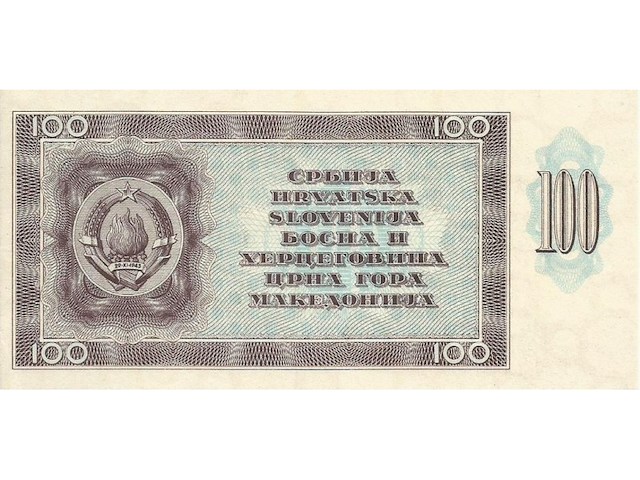 Jugoslavija 100 dinara 1950. UNC PROBA