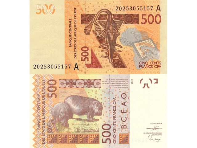 Ivory Coast Obala Slonovače 500 Francs 2020 UNC, P119A