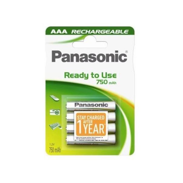 PANASONIC Baterije HHR-4MVE/4BC, 750mAh, punjive Ready to use