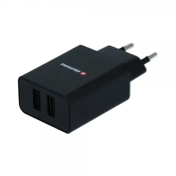 SWISSTEN Punjač 2.1A 2xUSB Lightning crni