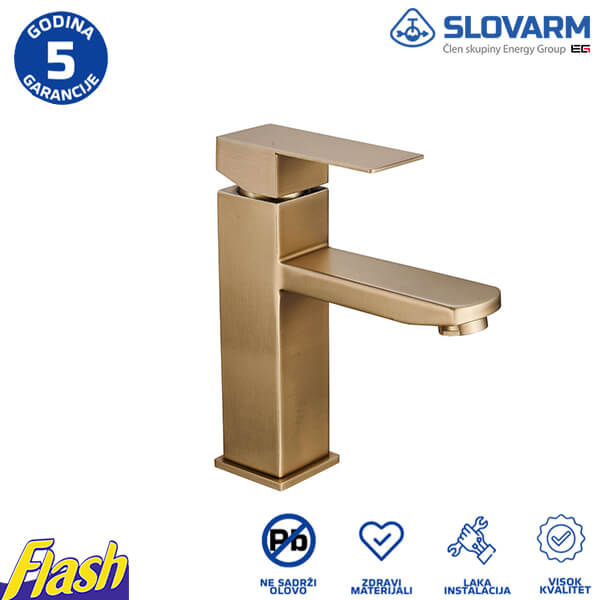 Jednoručna slavina za lavabo – Slovarm – ZLATNA