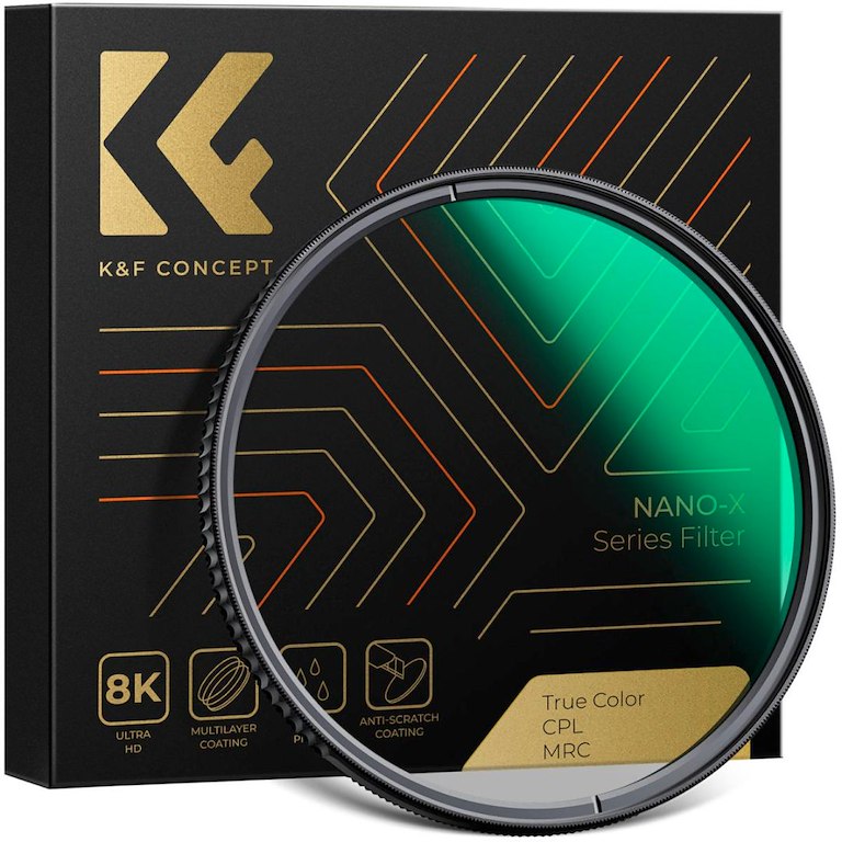 K&F Concept 46mm CPL Filter True Color Circular Polarizer 28 Multi-Layer Coatings Nano-X KF01.2525