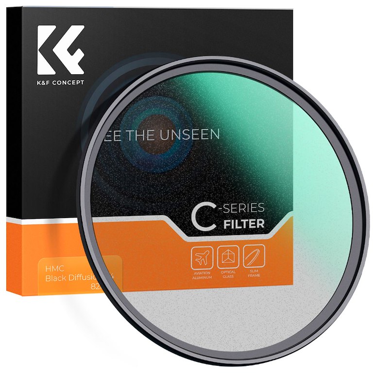 K&F Concept 67mm C Series Black Mist Filter 1/8 Ultra-thin multilayer Green Coating KF01.2257