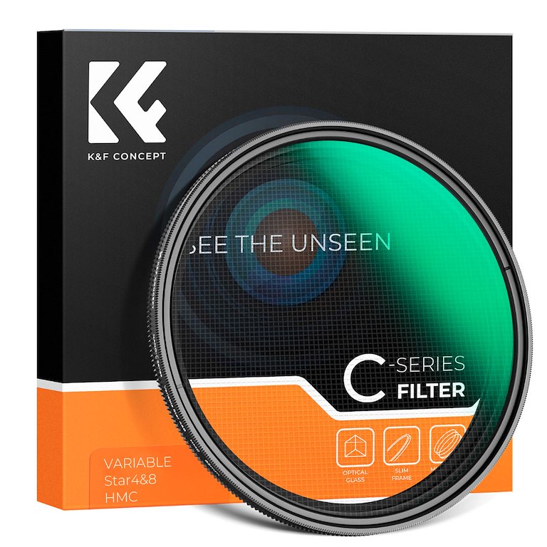 K&F Concept 52mm 4 to 8 Line Star Light Filter, Green coating, C series KF01.2327