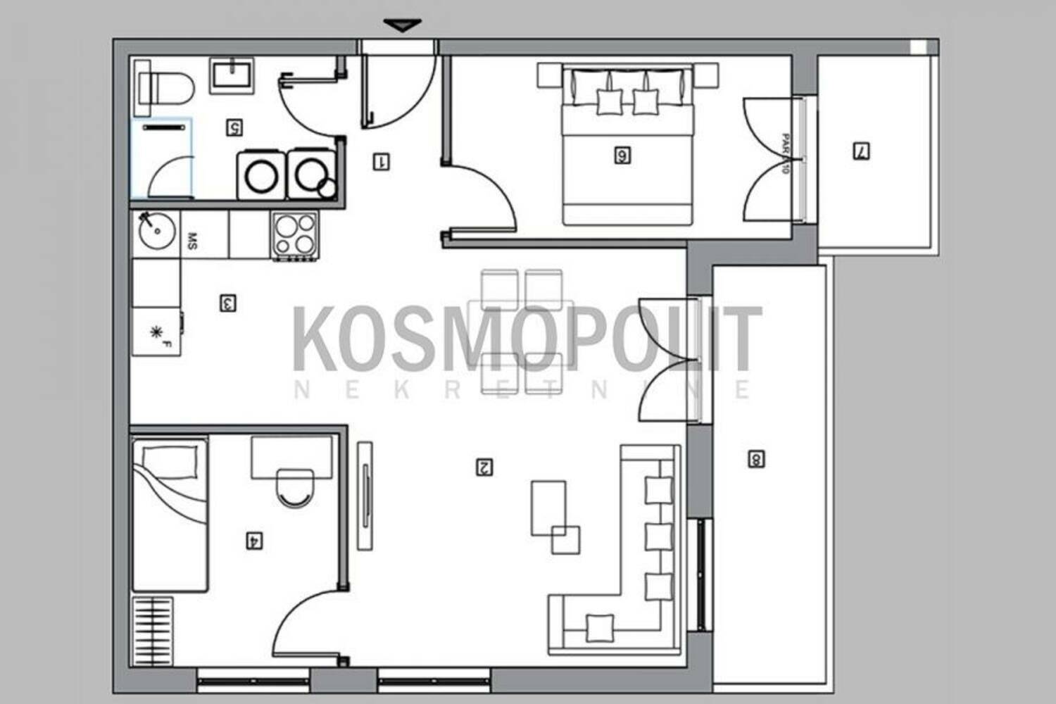 Zvezdara, Mirijevo, Aleksandra Bugarskog, 2.5, 64m2, 120278 EUR