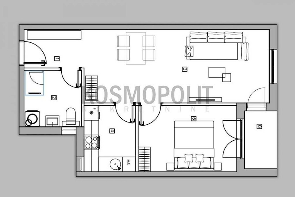 Zvezdara, Mirijevo, Aleksandra Bugarskog, 2.0, 50m2, 94042 EUR