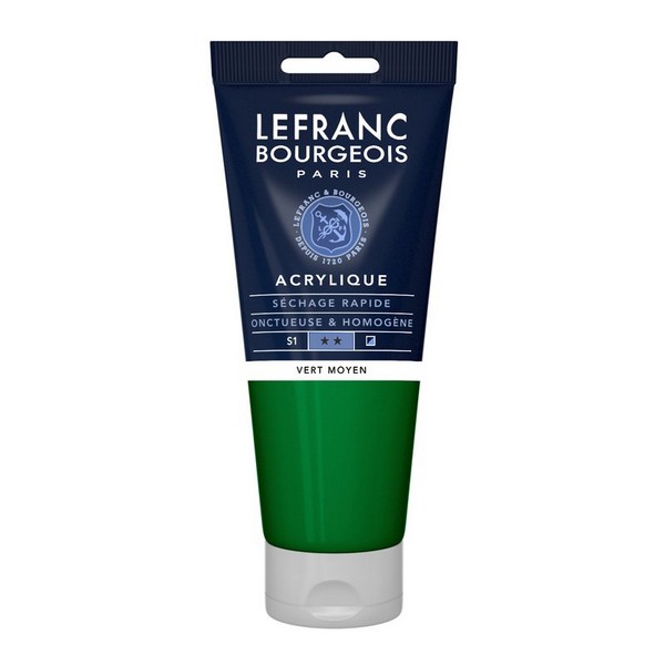 L&B Fine acrylic L&B FINE ACRYLIC COLOUR 200ML TBE MEDIUM GREEN