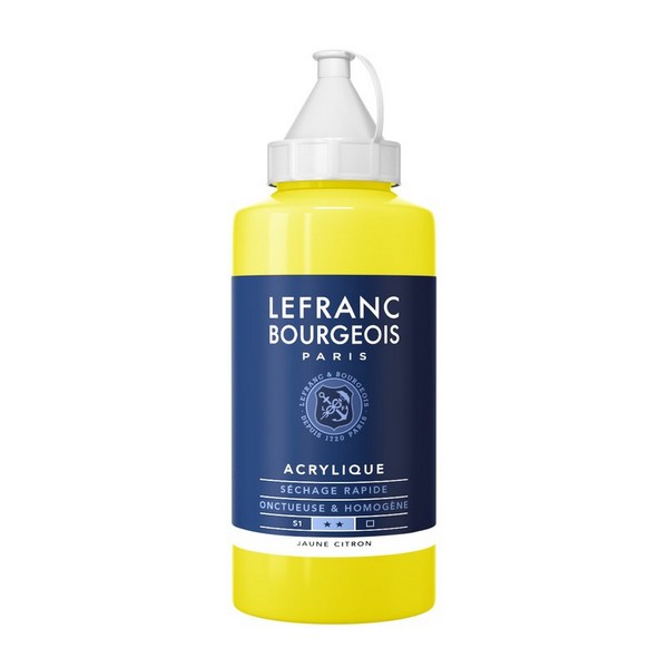 L&B Fine acrylic L&B FINE ACRYLIC COLOUR 750ML BTL LEMON YELLOW