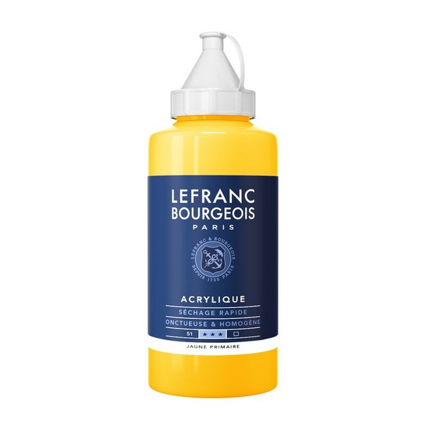 L&B Fine acrylic L&B FINE ACRYLIC COLOUR 750ML BTL PRIMARY YELLOW