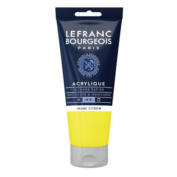 L&B Fine acrylic L&B FINE ACRYLIC COLOUR 80ML TBE LEMON YELLOW