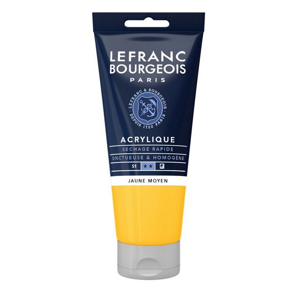 L&B Fine acrylic L&B FINE ACRYLIC COLOUR 80ML TBE MEDIUM YELLOW