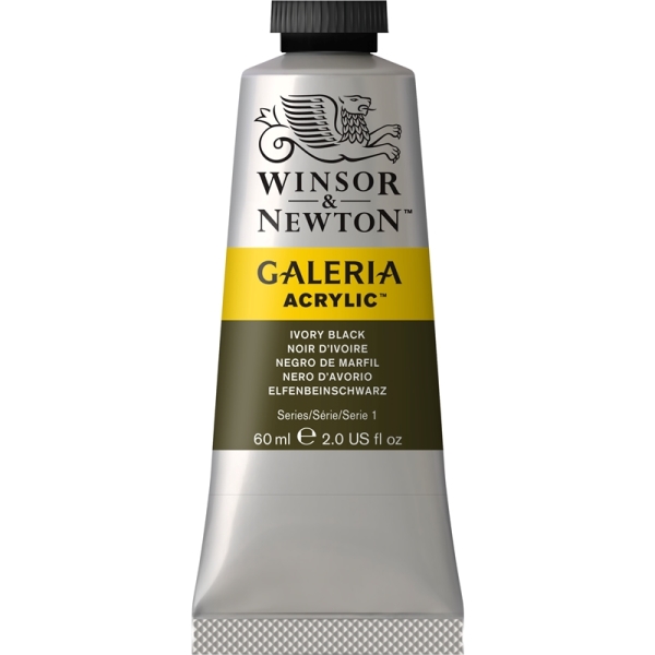 W&N Galeria acrylic W&N GALERIA ACRYLIC COLOUR 60ML IVORY BLACK